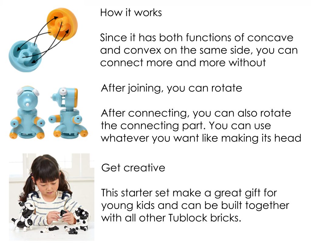 Tublock Starter Set Building Brick Toy | PLUGnPOINT