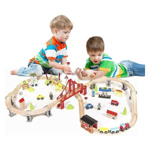 Kidzabi Wooden Track Train Pack | For Kids | PLUGnPOINT