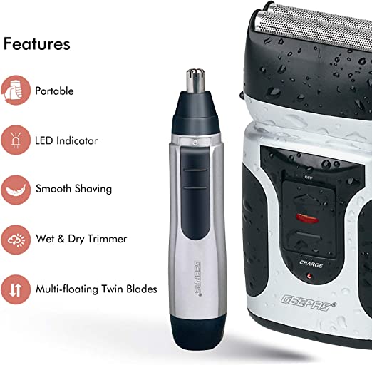 Best Online Price Geepas Shaver For Men - GSR110N |PLUGnPOINT