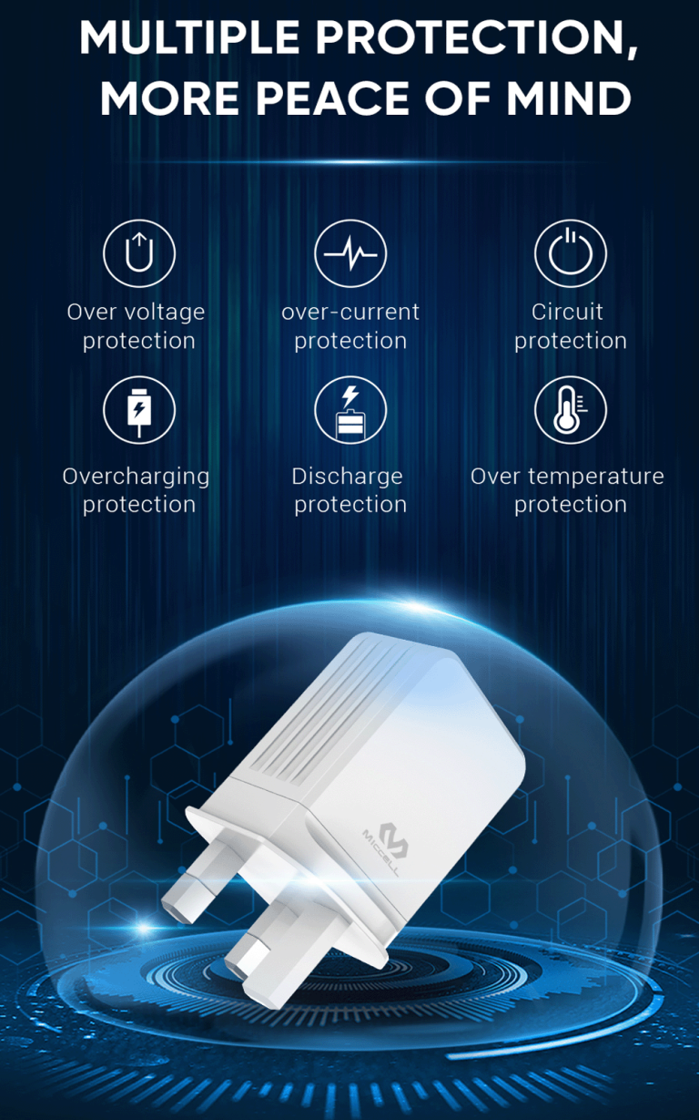 Miccell 5v 2.4a With Dual Port USB Wall Charger | PLUGnPOINT