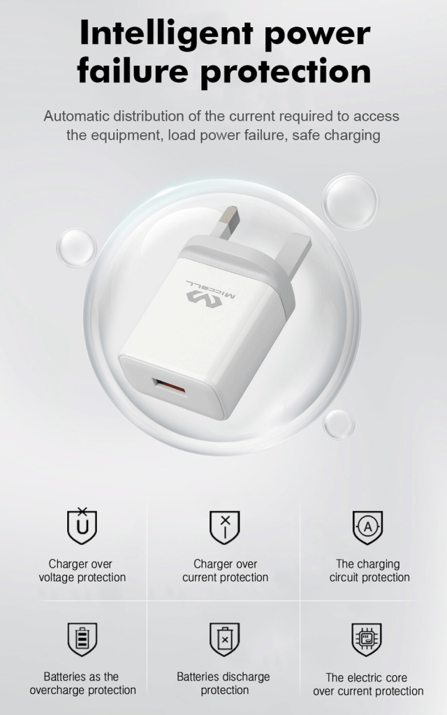 Miccell 2in1 Fast Charger PD20W+QC3.0 – VQ-T37 | PLUGnPOINT