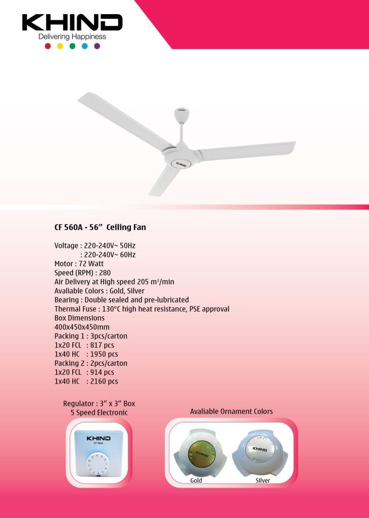 Khind Ceiling Fan – CF560A- Gold | PLUGnPOINT