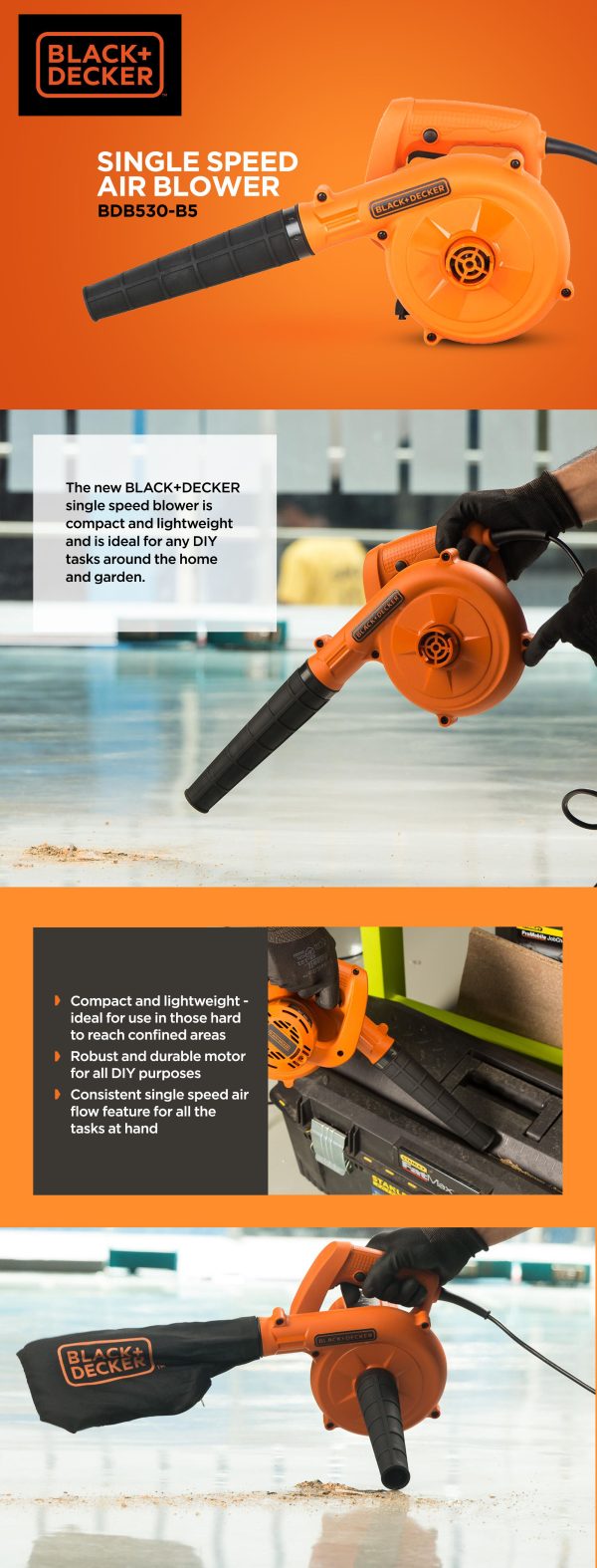 Black & Decker Blower & Vacuum -BDB530-B5 - PLUGnPOINT