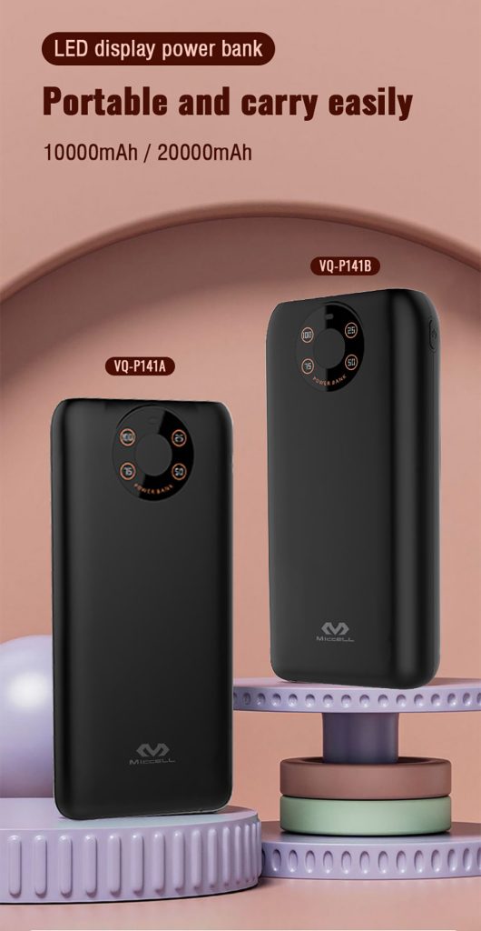 Miccell 10000mAh Portable Power Bank With Digital Led Display