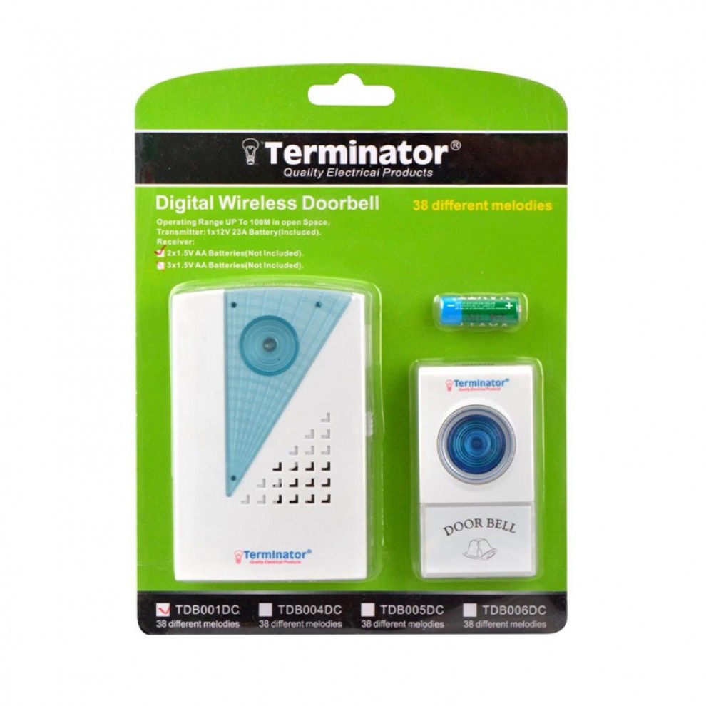 Terminator TDB001DC Digital Wireless Doorbell | PLUGnPOINT