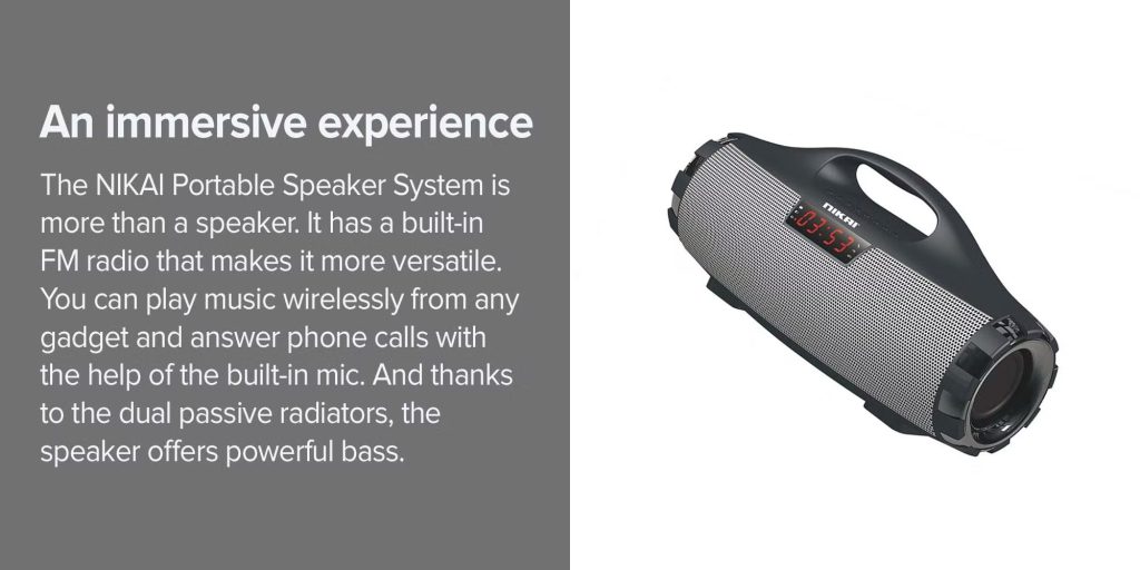 NIKAI NBTS30 Portable Speaker System | PLUGnPOINT