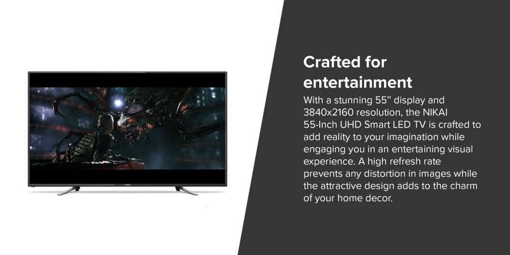 Nikai UHD55SLED2 55" 4K Ultra HD LED Smart TV | PLUGnPOINT