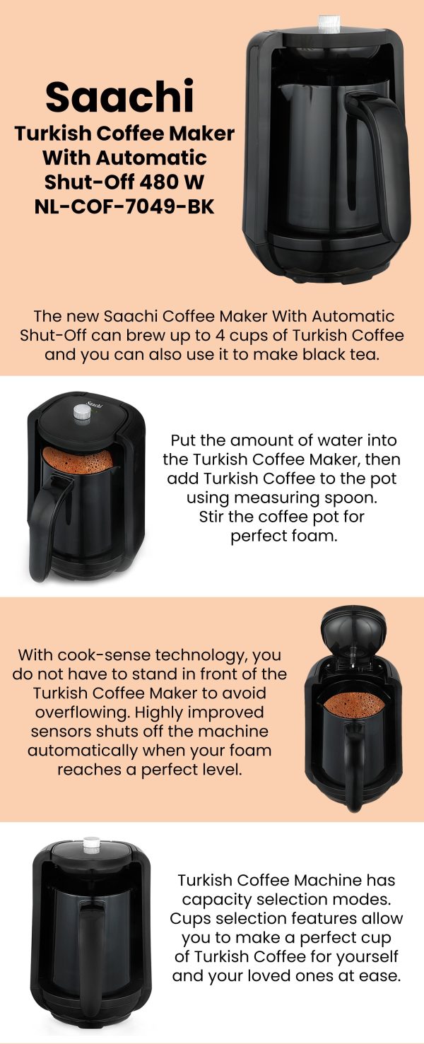Saachi NL-COF-7049-BK Turkish Coffee Maker | PLUGnPOINT
