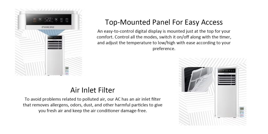NIKAI NPAC12512A4 1 Ton Portable Air Conditioner | PLUGnPOINT