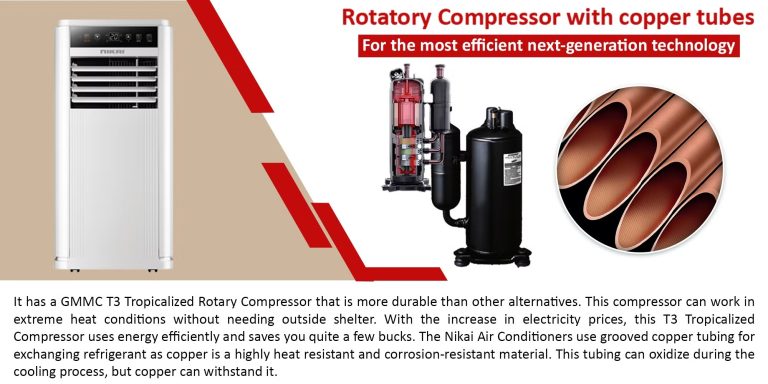 NIKAI NPAC12512A4 1 Ton Portable Air Conditioner | PLUGnPOINT