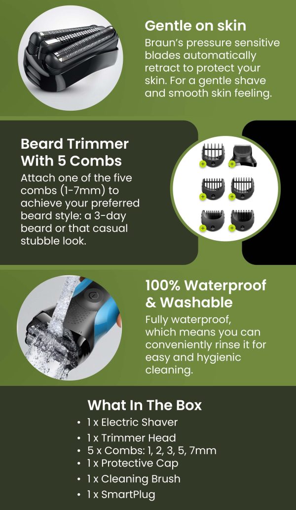 Braun Series 3 300S rechargeable electric shaver | PLUGnPOINT