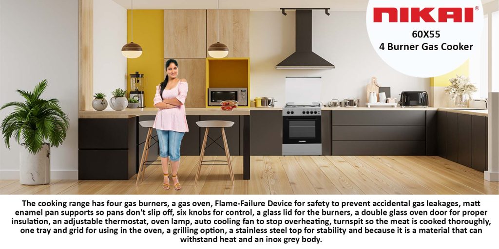 Nikai U6062FS 60×55 4 Burner Freestanding Cooking Range