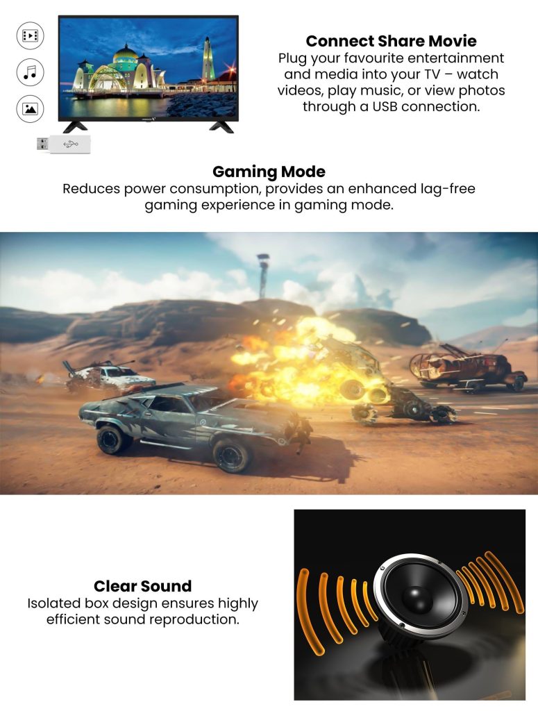 Videocon E50EL11000 50” edgeless 4UHD smart TV | PLUGnPOINT