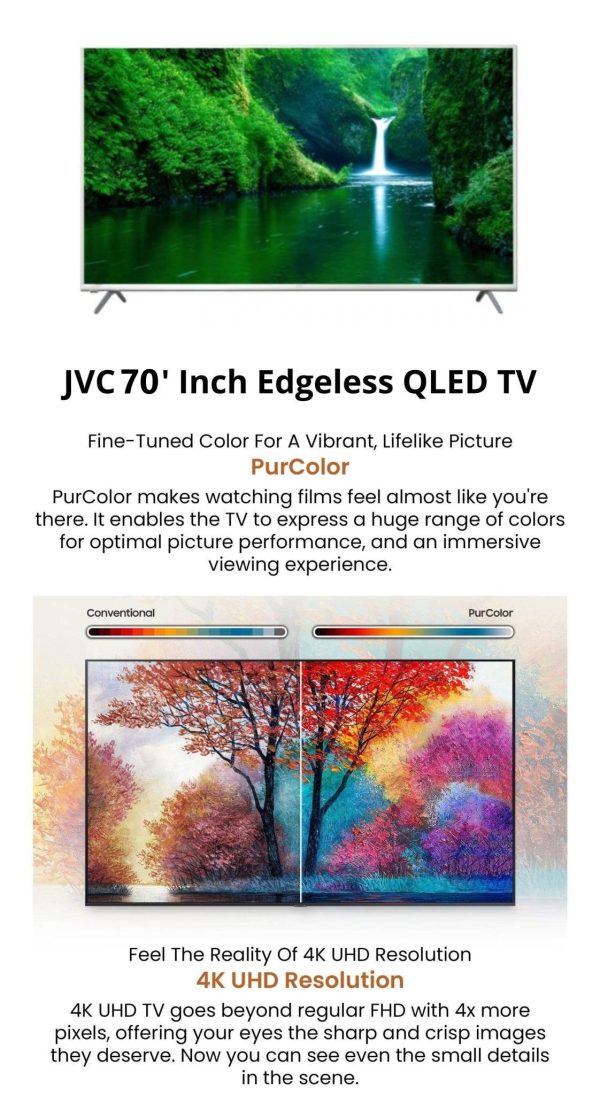 JVC LT-70N7105 70-inch 4K UHD Smart LED TV | PLUGnPOINT