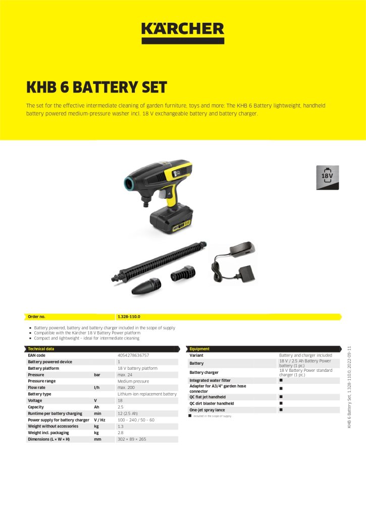 Karcher KHB 6 Battery *INT Handheld Cleaner Battery Set | PLUGnPOINT
