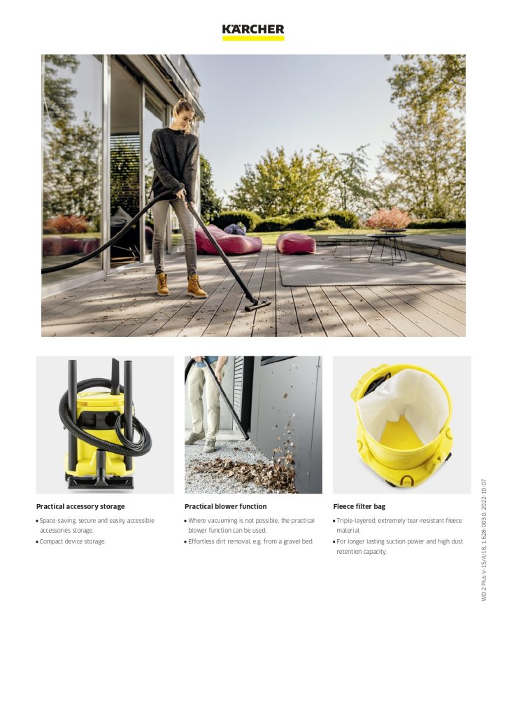 Karcher Wet And Dry Vacuum Cleaner, Yellow – WD2-PLUS - PLUGnPOINT ...