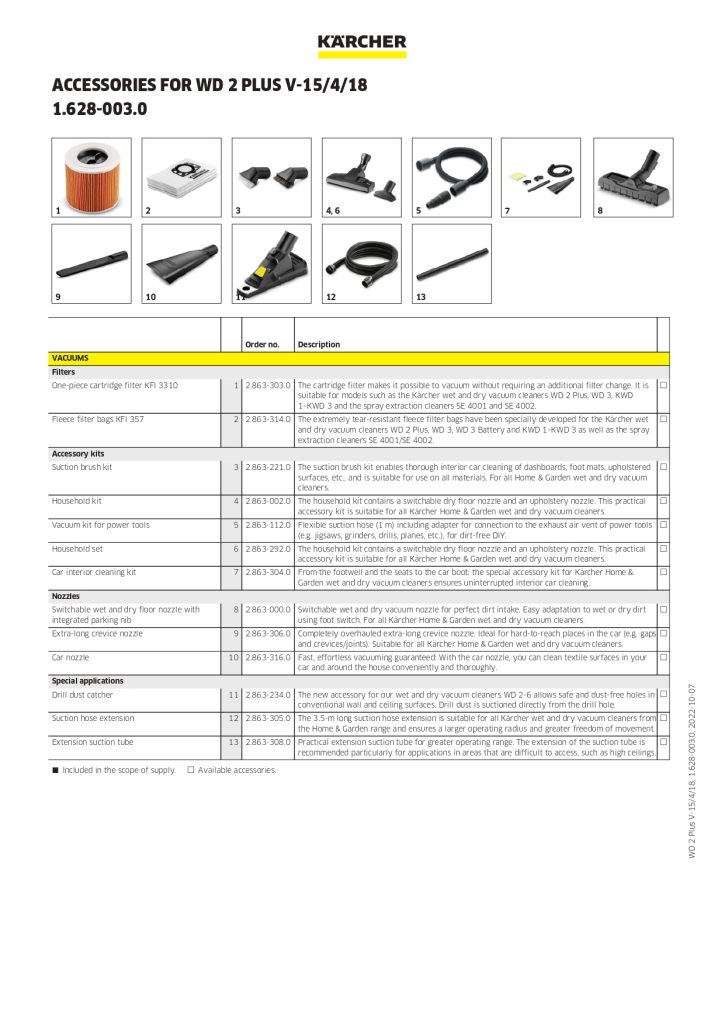 Karcher Wet And Dry Vacuum Cleaner, Yellow – WD2-PLUS - PLUGnPOINT ...