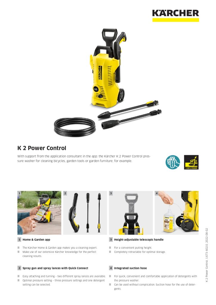 Karcher K 2 Power Control Pressure Washer | PLUGnPOINT
