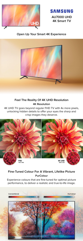 Samsung 70-Inch Crystal UHD 4K Flat Smart LED TV, Titan Grey ...