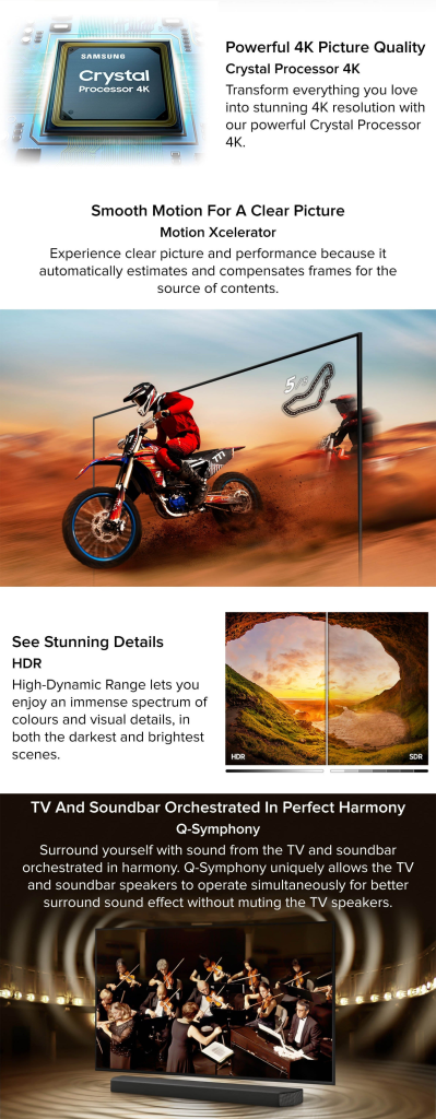 Samsung 70-Inch Crystal UHD 4K Flat Smart LED TV, Titan Grey ...