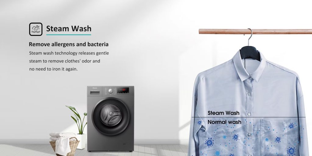 Hisense Washing Machine 7KG with Steam Wash, Silver – WFPV7012MT ...