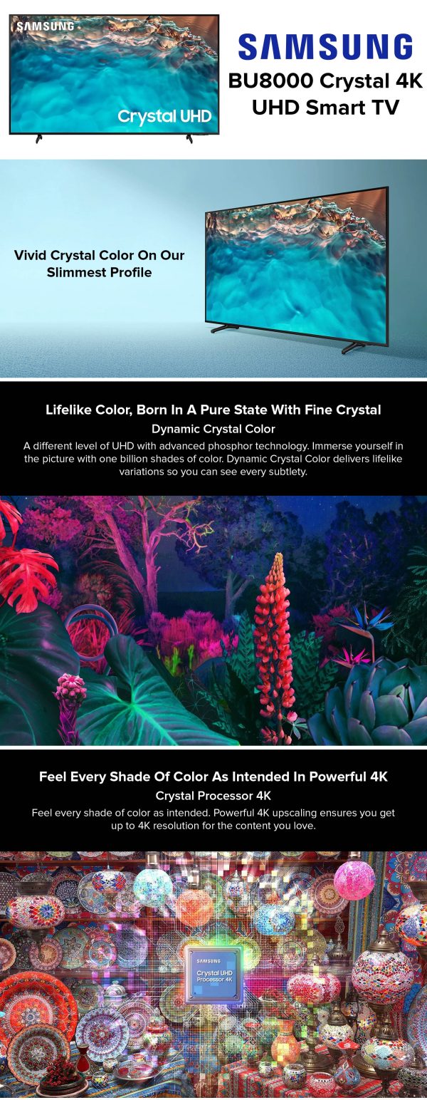 Samsung UA85BU8000 85″ Crystal UHD 4K Smart TV | PLUGnPOINT
