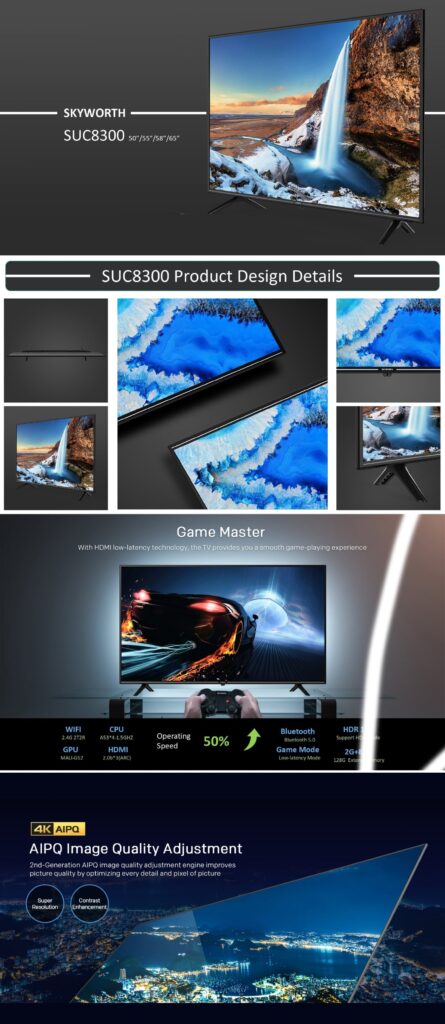 Skyworth 50SUC8300 50 Inch Google Android UHD 4K SMART TV