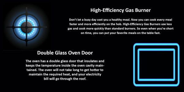 Nikai U6069FS 4 Burner Gas Cooker 60 x 60 cm | PLUGnPOINT