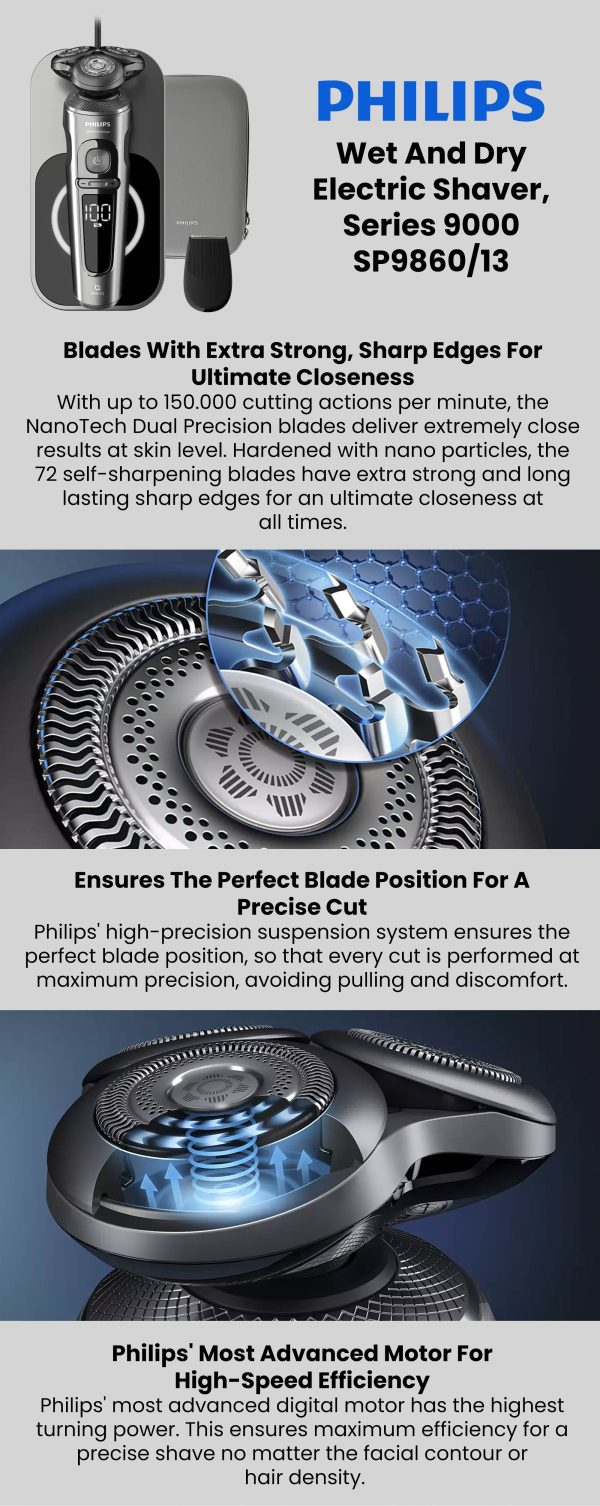 Philips Prestige Wet & Dry Electric Shaver For Men, Black & Silver ...