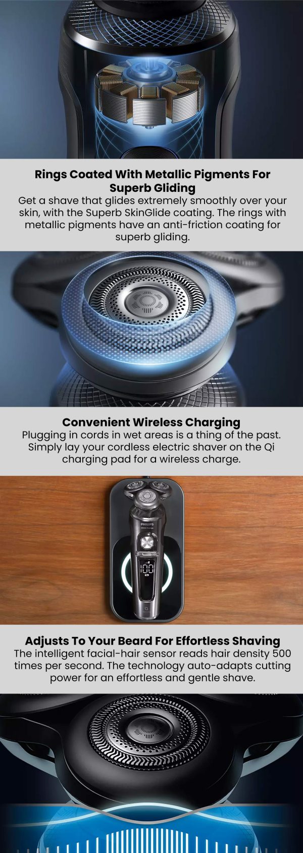 Philips Prestige Wet & Dry Electric Shaver For Men, Black & Silver ...