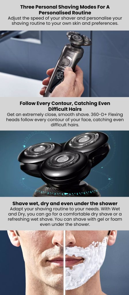 Philips Prestige Wet & Dry Electric Shaver For Men, Black & Silver ...