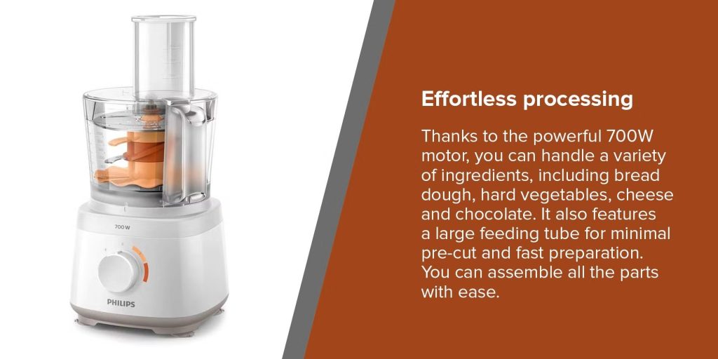 Philips Daily Collection Compact Food Processor 700W Power, White ...