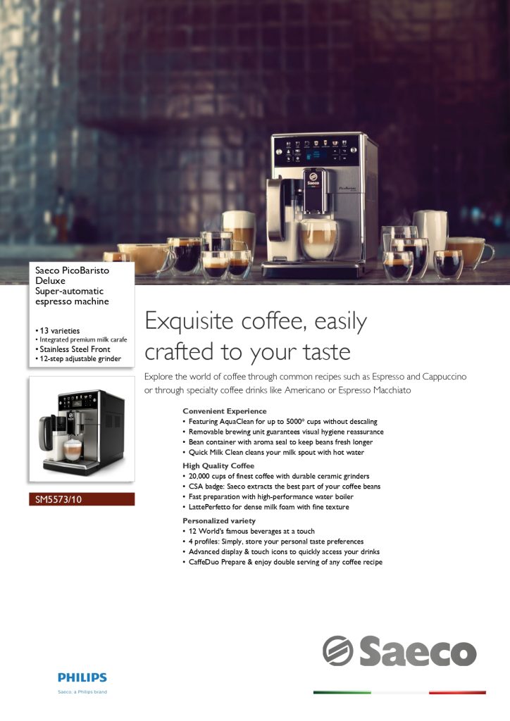 Philips Super-Automatic Espresso Machine, Black and Silver – SM5573/10 ...