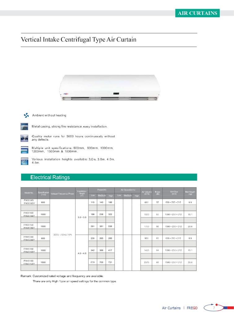 FREGO FM-3515DY Air Curtain with Remote | PLUGnPOINT