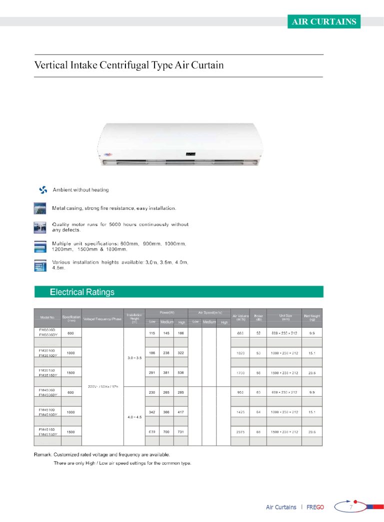 FREGO FM-3515DY Air Curtain with Remote | PLUGnPOINT