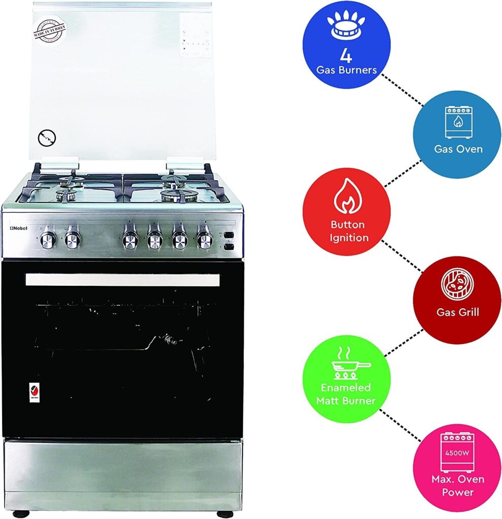 Nobel NGC6062 4 Burner Gas Cooker 60X60 Cm | PLUGnPOINT