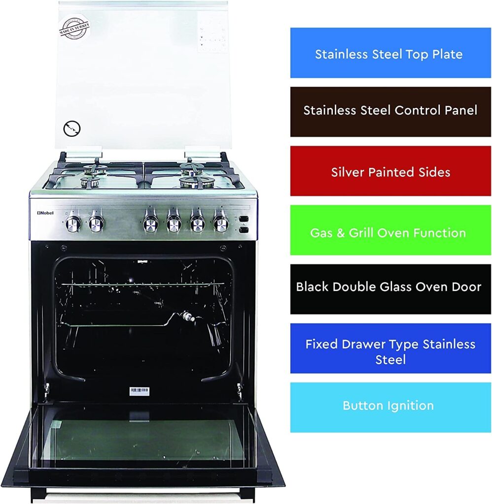 Nobel NGC6062 4 Burner Gas Cooker 60X60 Cm | PLUGnPOINT