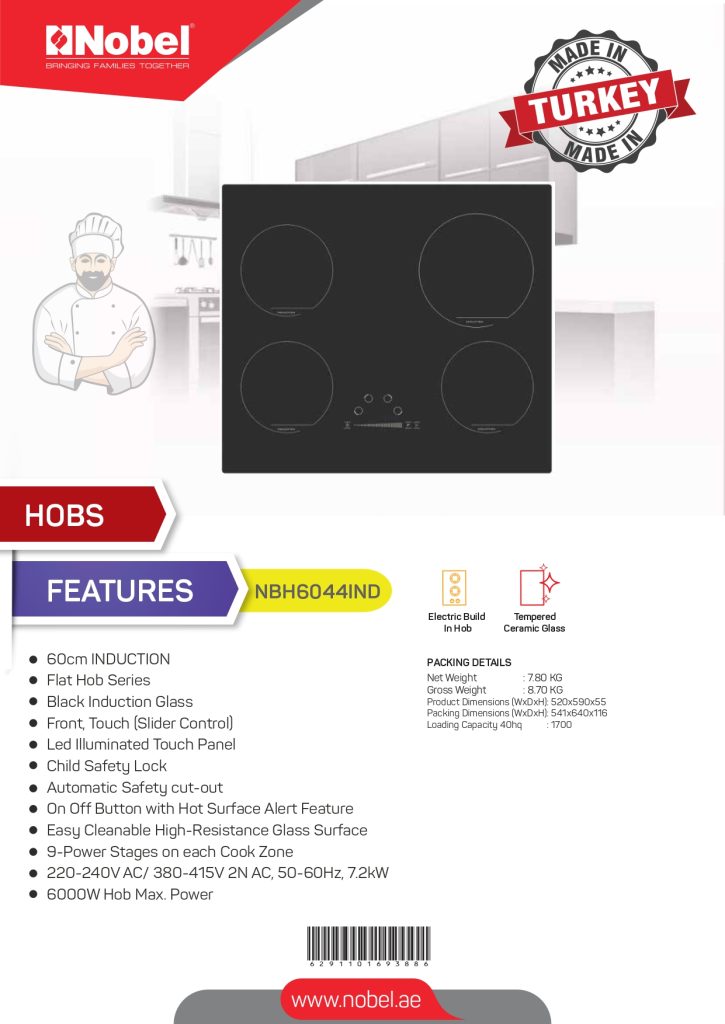 Nobel NBH6044IND Induction Cooker Glass 60Cm | PLUGnPOINT