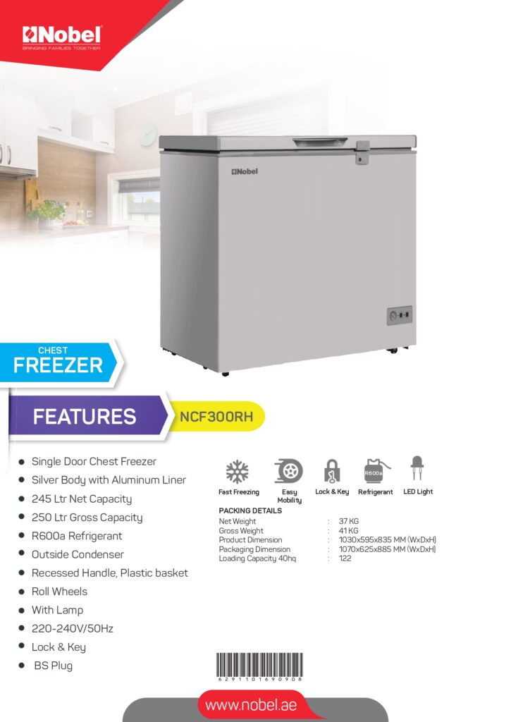 Nobel NCF300RH Chest Freezer 250 Liter | PLUGnPOINT
