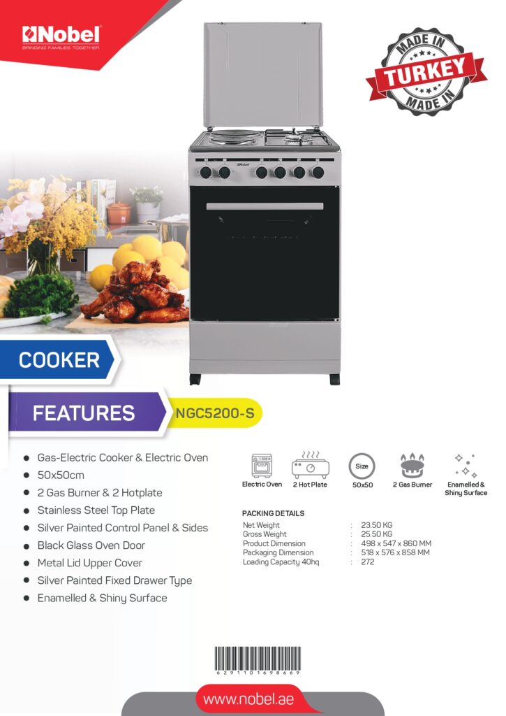 Nobel NGC5200S Gas & Electric Cooker 50x50 | PLUGnPOINT
