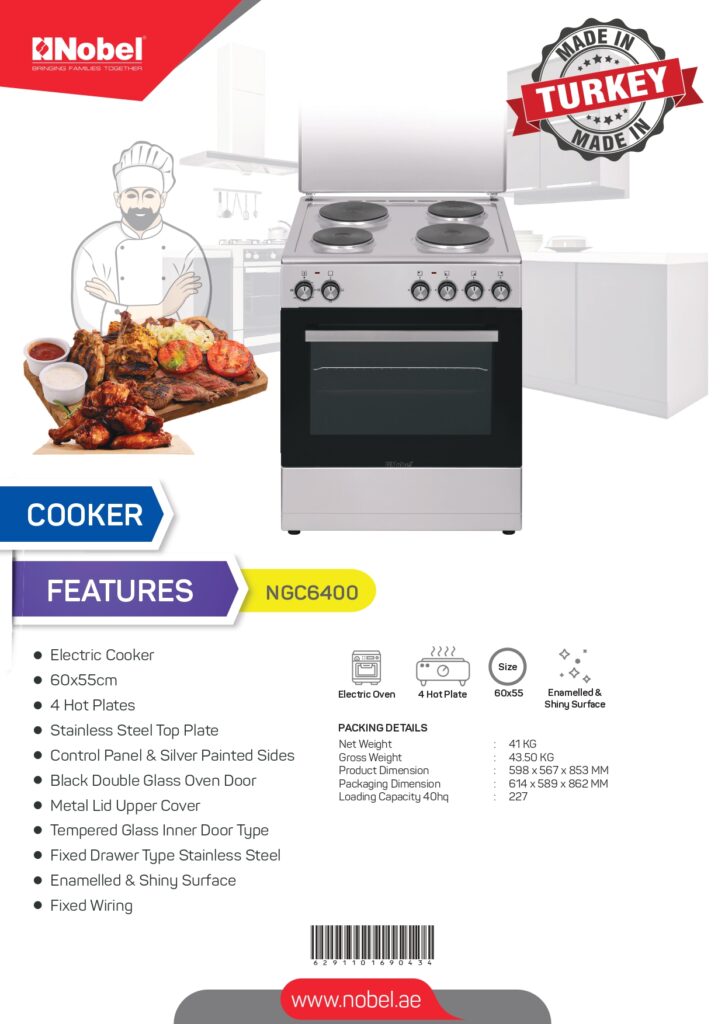 Nobel NGC6400 Electric Cooker Inox 60X55 Cm | PLUGnPOINT