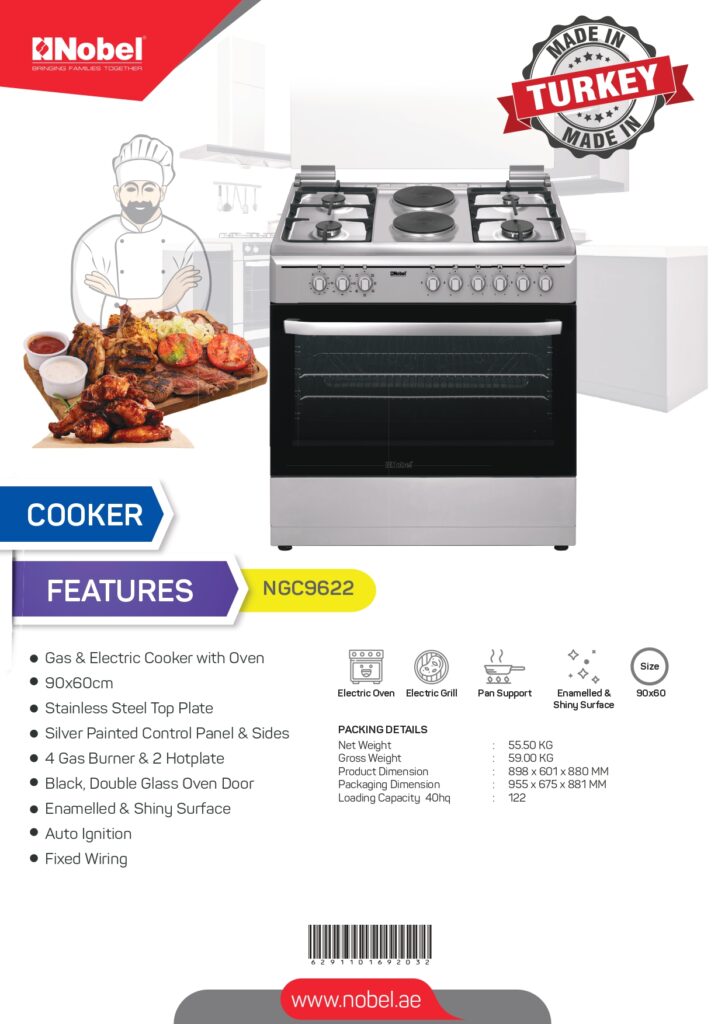 Nobel NGC9622 Gas & Electric Cooker 90X60 | PLUGnPOINT