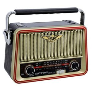 Krypton Rechargeable Multifunction Radio with Solar Panel, Black and ...