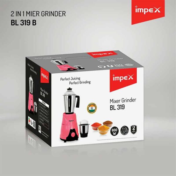 Buy Impex 2-in-1 Mixer Grinder 600W – BL319B | PLUGnPOINT
