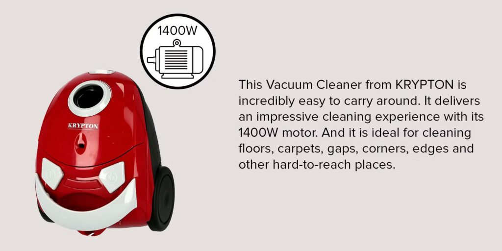 Krypton Handheld Vacuum Cleaner For Floor And Dust Cleaning 3 KG 1400 W ...