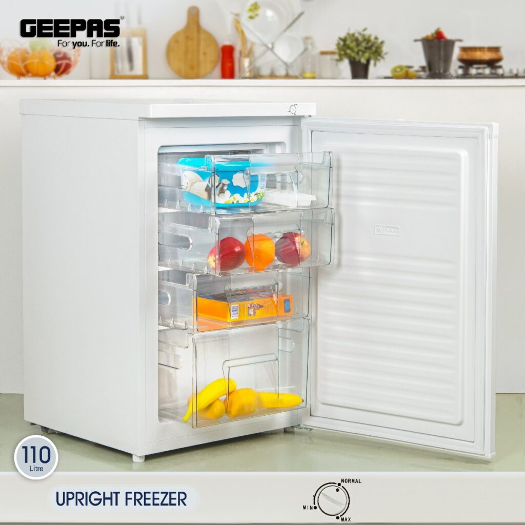 Geepas GRFU1206 120L Upright Freezer | PLUGnPOINT