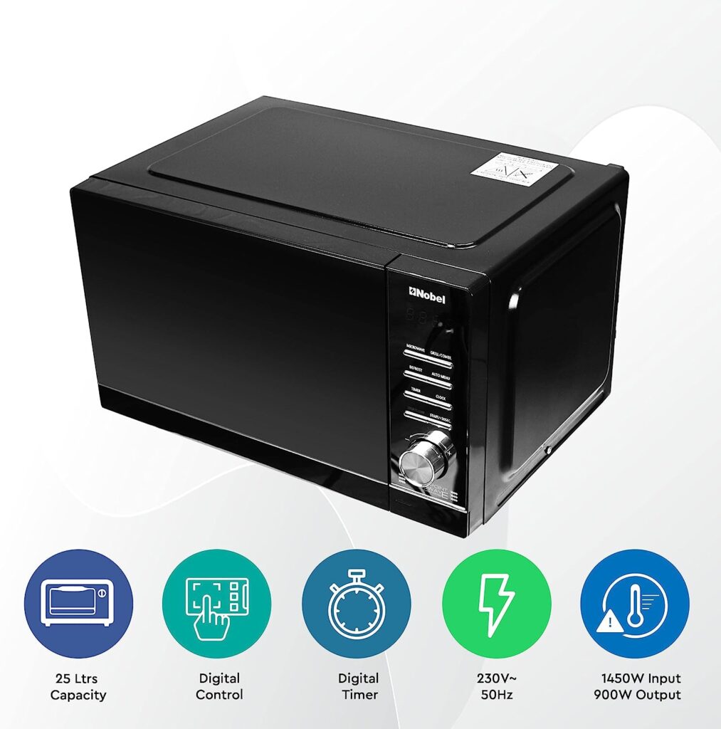 Nobel Digital Microwave Oven with Grill Function Shining Knob, Timer ...