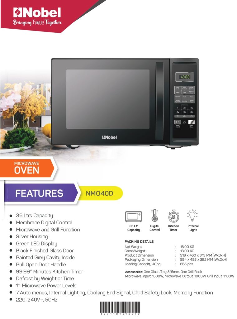Nobel NMO40D Digital Microwave Oven LED Display | PLUGnPOINT