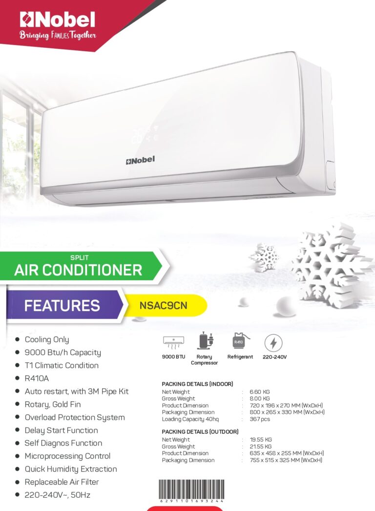 Nobel NSAC9CN Split Ac 9000 BTU T1 Rotary | PLUGnPOINT