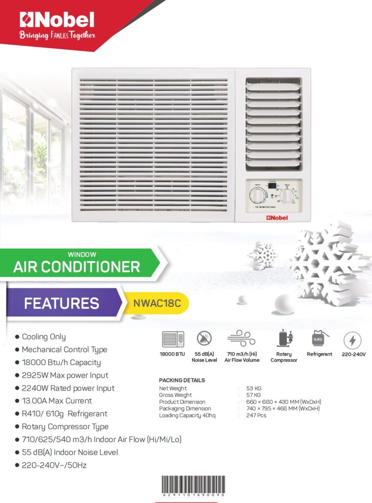 Noble NWAC18C Window AC 18000 BTU T3 Rotary | PLUGnPOINT